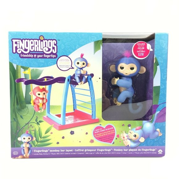 WowWee | Toys | Fingerlings Jungle Gym Playset With Blue Monkey Aimee ...